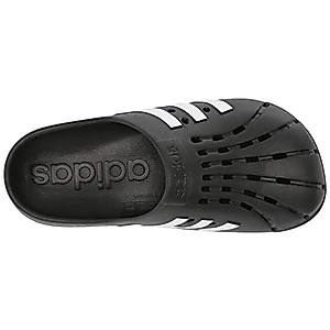 adidas Unisex Adilette Clogs Slide Sandal, Core Black/White/Core Black, 13 US Women/12 US Men