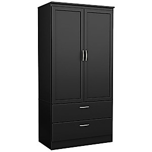 South Shore Acapella Wardrobe Armoire, Pure Black