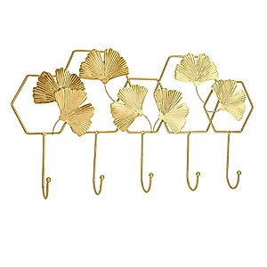 Agatige Wall Mounted Clothes Hook,Multifunctional Clothes Hanger Reusable Space Saving Coat Rack for Scarf & Bag(Gold)