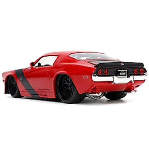 Jada Toys Big Time Muscle 1:24 1971 Chevy Camaro Z28 Die-cast Car Red/Black, Toys for Kids and Adults