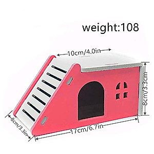 zswell Hamster House Wood Bridge Climb Kit Exercise Wheel Jogging Running Silent Spinner Flying Saucer Pet Toys for Rat Gerbil Guinea Pig Chipmunk Mouse Small Animals
