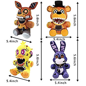 Karinie 4 Pcs FNAF Plushies, Five Nights at Freddy's Plushies, FNAF Plushies Set, 7.1" Dolls Soft Toys, Party Supplies Christmas Birthday Gift for Boys and Girls