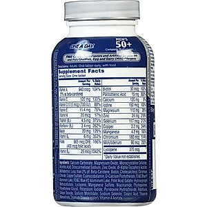 One A Day Men’s 50+ Multivitamins, Supplement with A, C, D, E and Zinc for Immune Health*, Calcium & More, 100 Tablets