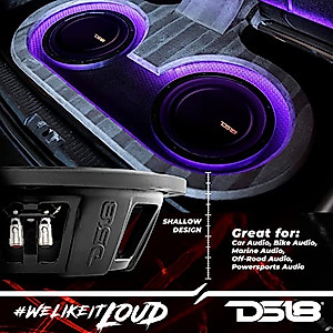 DS18 PSW12.4S 12" Shallow Mount Subwoofer 1200 Watts Max Power 600 Watts RMS Single Voice Coil 4 OHMS Water Resistant - Best Sub for Tight Spaces in Car & Trucks - 1 Speaker