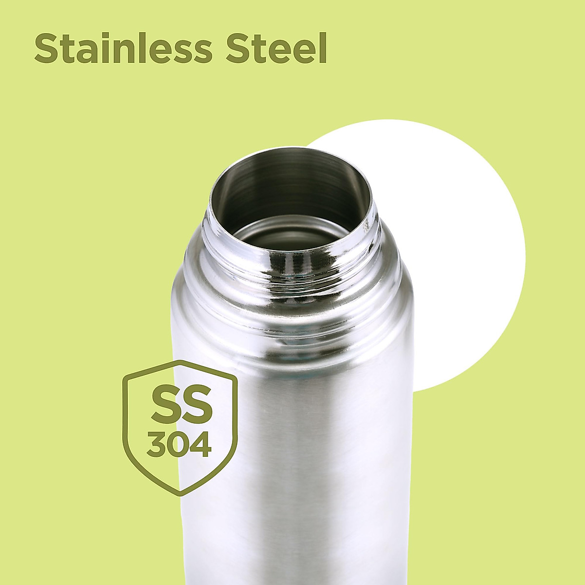 Milton Thermosteel Flip Lid Flask 350, Double Walled Vacuum Insulated Thermos 350 ml | 12 oz | 24 Hours Hot and Cold Water Bottle with Cover, 18/8 Stainless Steel, BPA Free, Leak-Proof | Silver