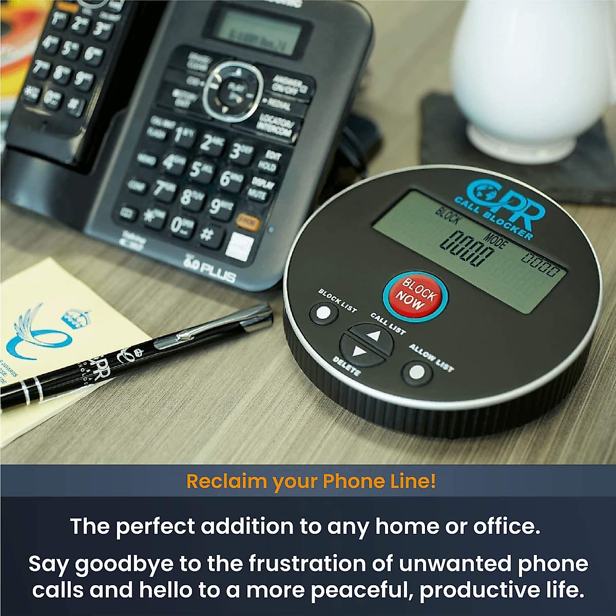 CPR V10000 - Landline Phone Call Blocker with Dual Mode Protection. Pre-Loaded with 10,000 Known Robocall Scam Numbers - Block a Further 2,000 Numbers at a Touch of a Button