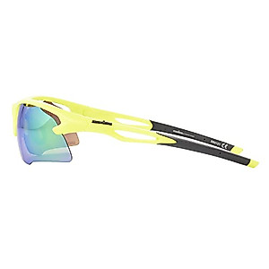 Ironman 1802 Blade Sport Sunglasses for Men, Neon Yellow, 75mm