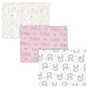 Gerber Unisex-Baby 3-Pack Cotton Flannel Burp Cloths Handkerchief, Princess Pink, 20 x 40 US