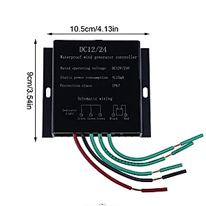 HENGJINGTR 12000W Wind Charge Controller, Water Proof DC12V 24V Wind Turbine and Panel Hybrid Charge Controller for DC Wind Turbines,48v