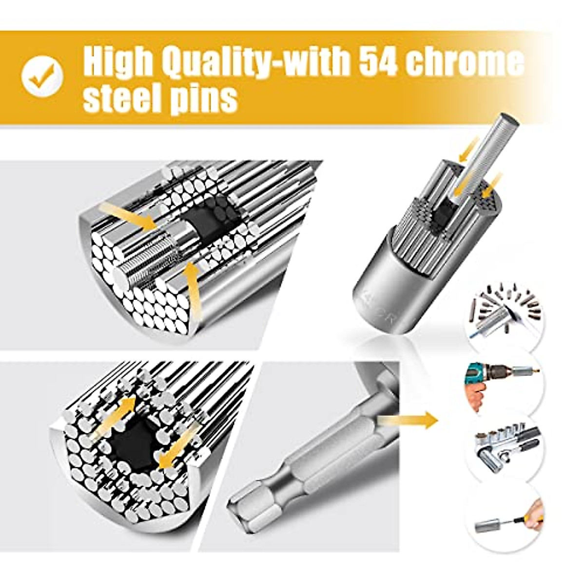 XSEYE Gifts for Men, Universal Socket with Power Drill Adapter, Man Dad Gifts for Husband, Unique Tools for Him, Cool Gadgets for Handyman Mechanic Electrician, Anniversary Birthday Gift for Boyfriend