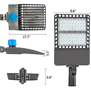 WYZM 300W Outdoor LED Parking Lot Light,with Dusk-to-Dawn Photocell,39,000 Lumens,100-277V LED Pole Light,1000W HPS Equivalent (Slip Fitter)