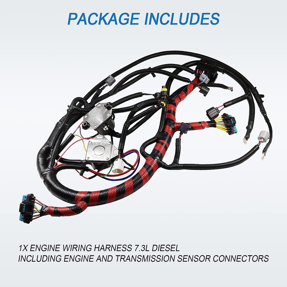 JDMSPEED New Engine Wiring Harness W/O Cali Replacement for Ford Super Duty F250 F350 1999 2000 2001 7.3L Diesel Replace F81Z12B637EA F81Z-12B637-EA