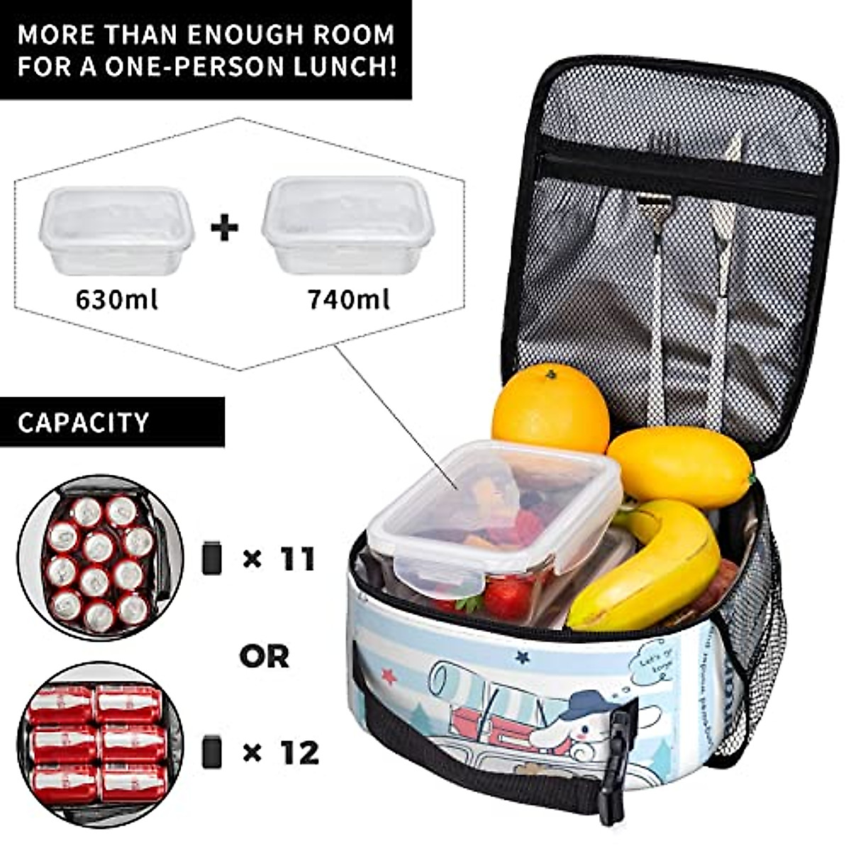 MVYNUL Lunch Box Reusable Insulation Lunch Bag Containers Tote Handbag For Women Men Teens Girls