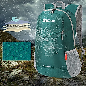ZOMAKE Lightweight Packable Backpack 20L - Foldable Backpack Small Daypack Hiking Backpack Water-Resistant Day Bag for Travel(Olive green)