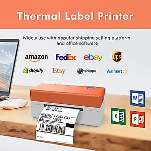 K COMER Shipping Label Printers High Speed 4x6 Commercial Direct Thermal Printer Labels Maker Machine for Shipment Package, Compatible with Amazon Ebay Shopify Etsy UPS on Windows/Mac/Linux