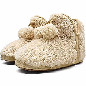 GPOS Womens Slippers with Cozy Memory foam Cute Fuzzy Winter Bootie slippers Ladies Warm Lightweight House Shoes Beige