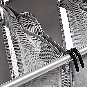 Amazon Basics 3-Bag Rectangular Laundry Sorter with Ironing Board Top, 31.5"L x 16.14"W x 33.07"H, Grey