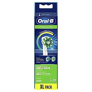Oral-B CrossAction Toothbrush Head with CleanMaximiser Technology, Pack of 6 Counts, 33 g