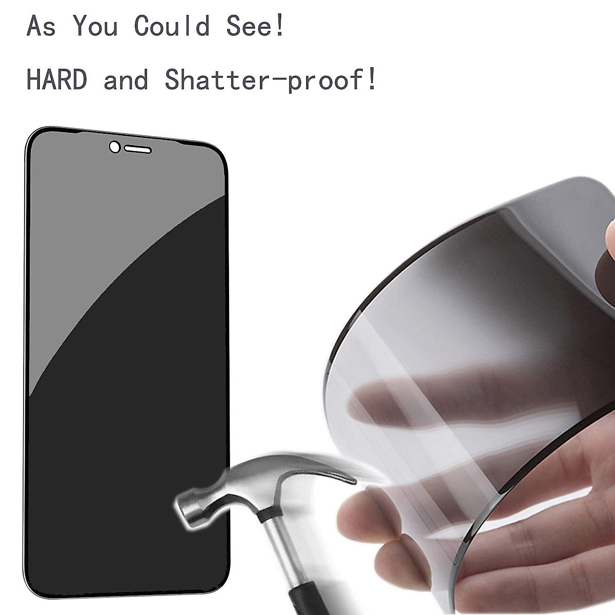 HXL [2+2 Pack] iPhone 12 Pro Max Privacy Screen Protector with Camera Lens Protector Full Coverage Anti-Spy Tempered Glass Film 9H Hardness Upgrade Edge Protection Easy Installation Bubble Free