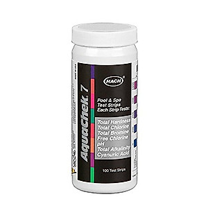 AquaChek 600 551236 7 in 1 Silver Swimming Pool/Spa Chlorine/pH Test Strips