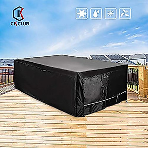 Patio Furniture Sectional Set Covers Large Waterproof Outdoor Furniture Set Covers Loveseat Set Covers Rectangle Heavy Duty 90" L x 64" W Black