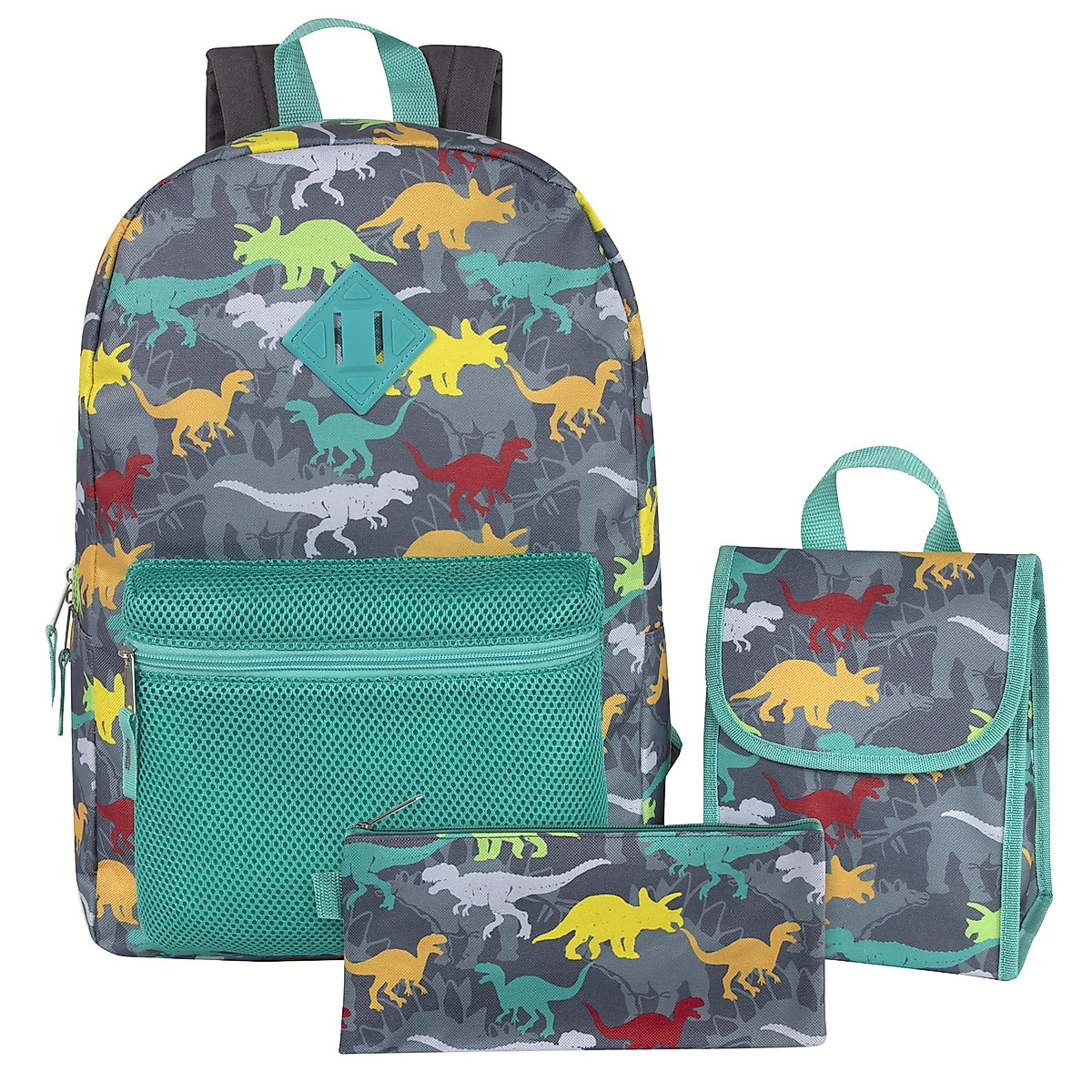 Trail maker Backpack with Lunch Box and Pencil Case for Girls and Boys, 17 Inch Backpacks for Kids for School (Colorful Clouds)