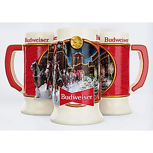 Budweiser 2020 Clydesdale Holiday Stein - Brewery Lights - 41st Edition - Ceramic Beer Mug - Christmas Gifts for Men, Father, Husband