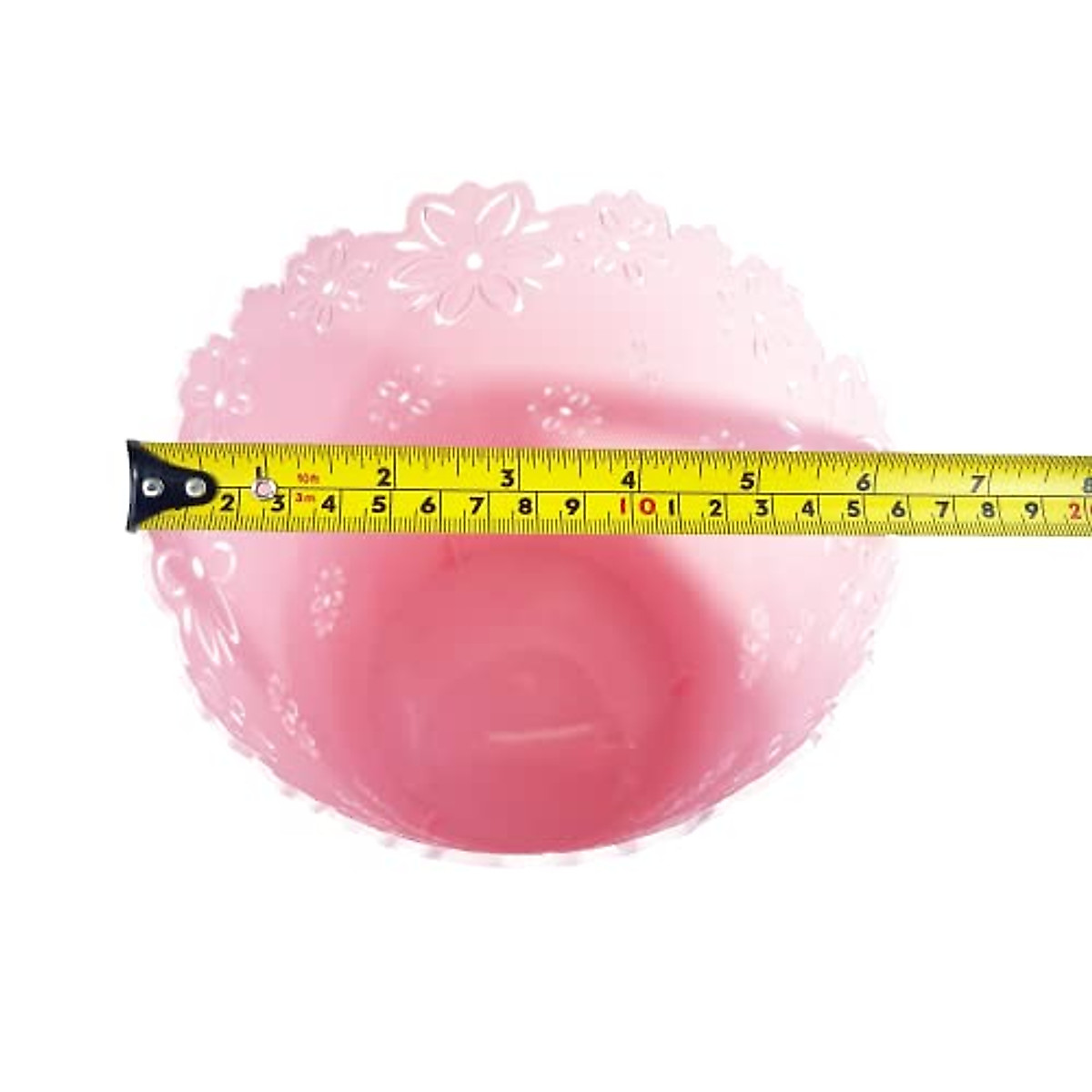 Nazr Wastebasket, Hollow Flower Shape Plastic Lidless Wastepaper Baskets Trash Can (S-Pink)