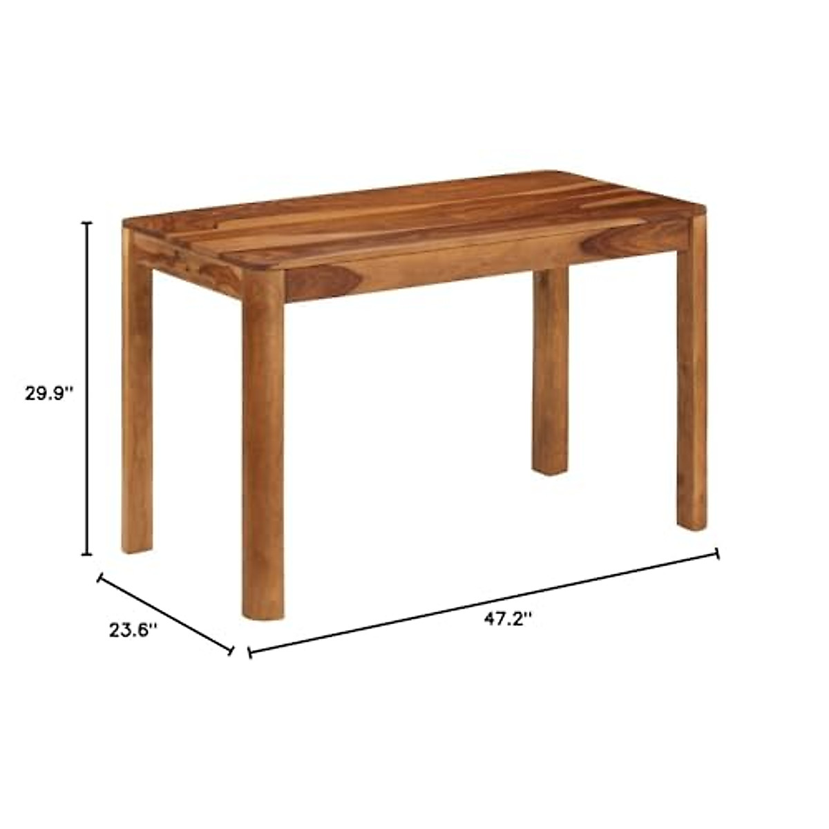 GOLINPEILO Wooden Dining Table, Kitchen Table Solid Sheesham Wood 47.2"x23.6"x29.9" -AA
