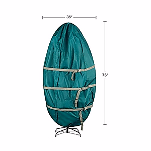 Tiny Tim Totes 83-DT5582 Premium Upright Christmas Tree Canvas Storage Cover Bag | 7.5 FT | Green, Foot