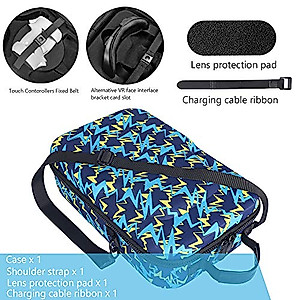 Esimen Fashion Travel Case for Oculus Quest 2 VR Gaming Headset Elite Strap and Controllers Accessories Carrying Bag (Blue)
