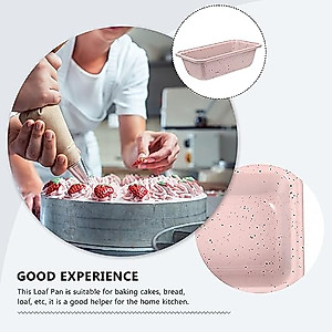 jojofuny Silicone Molds Carbon Steel Loaf Pan Rectangular Cake Bread Toast Pan Kitchen Baking Mold Nonstick Bakeware Tool for Bakery Household Home 6 Inch Pink Tray