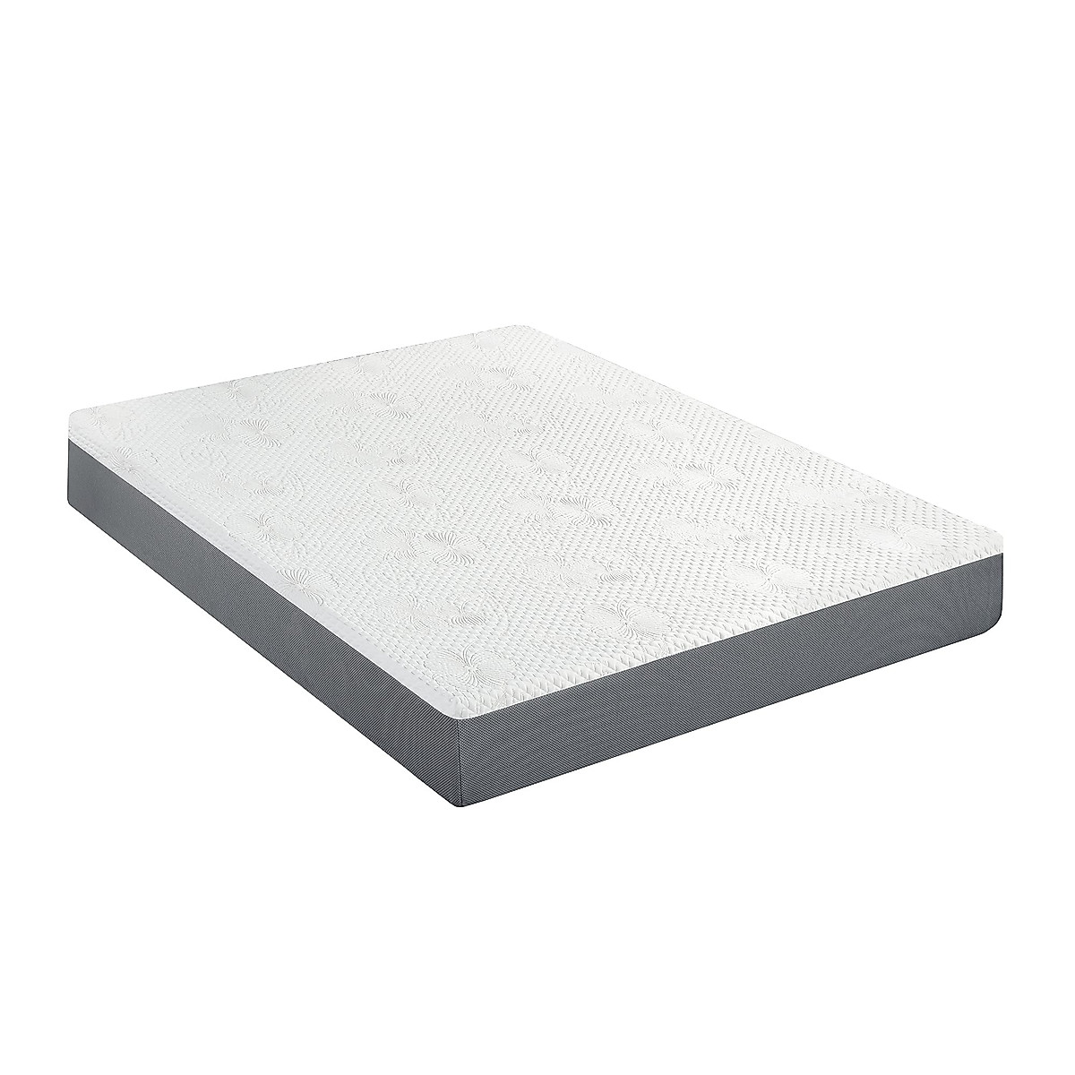 Olee Sleep 9 Inch Ventilated Gel Infused Memory Foam Mattress, CertiPUR-US® Certified, Gray, King