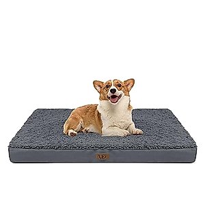 UUBEI High-Elastic Breathable Dog Mat Bed Waterproof Crate Dog Bed Washable Deluxe Sherpa Cover Comfy Durability Dog Bed Crate Pad Anti-Slip Pet Bed Warm Mat for Dogs Up to 99 lbs