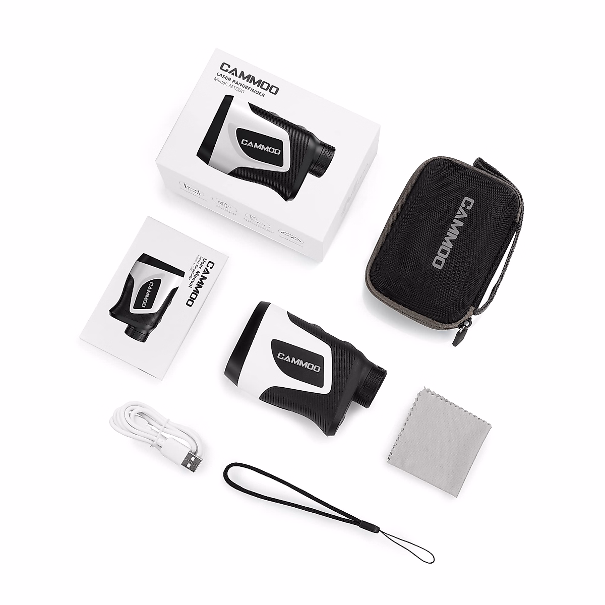 CAMMOO Golf Hunting Rangefinder with Slope, 1100Y Range Finder Golfing with 5 Mode, 6X Magnification, USB Charging, Clear&Accurate Measurement,Vibration Alert, for Hunting,Golfing, Measurement - M1000