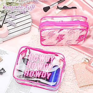 Cunno 6 Pcs Makeup Bags Gifts for Women Preppy Boho Smile Face Flamingo Clear Makeup Bags Cosmetic Transparent PVC Travel Toiletry Organizer(Preppy Style)