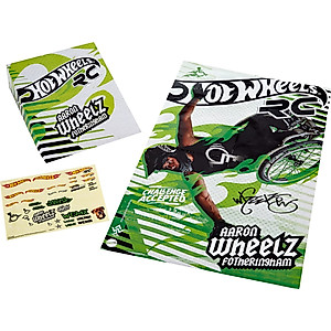Hot Wheels RC Aaron Wheelz Wheelie Chair, Remote-Control Wheelchair with Motocross Aaron "Wheelz" Fotheringham Figure