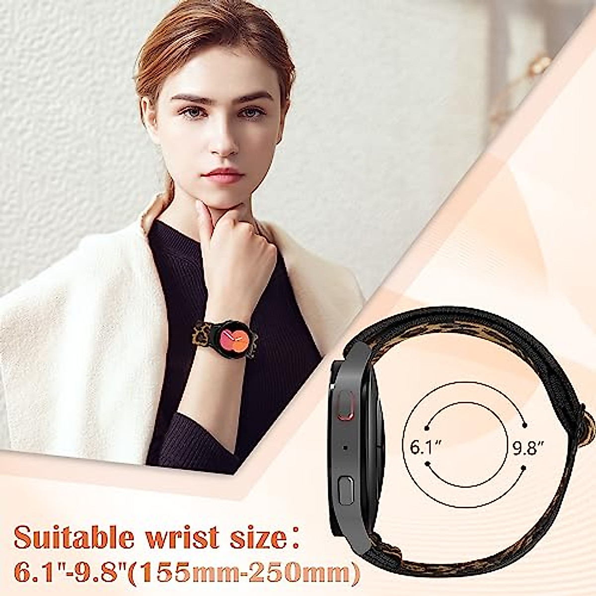Compatible with Samsung Galaxy Watch 5 40mm 44m /Galaxy Watch 4 Band 40mm 44m/Watch 5 Pro Band 45mm/Watch 4 Classic Strap 42mm 46mm, 20mm Soft Elastic Wristband Women Men (5 Pack)