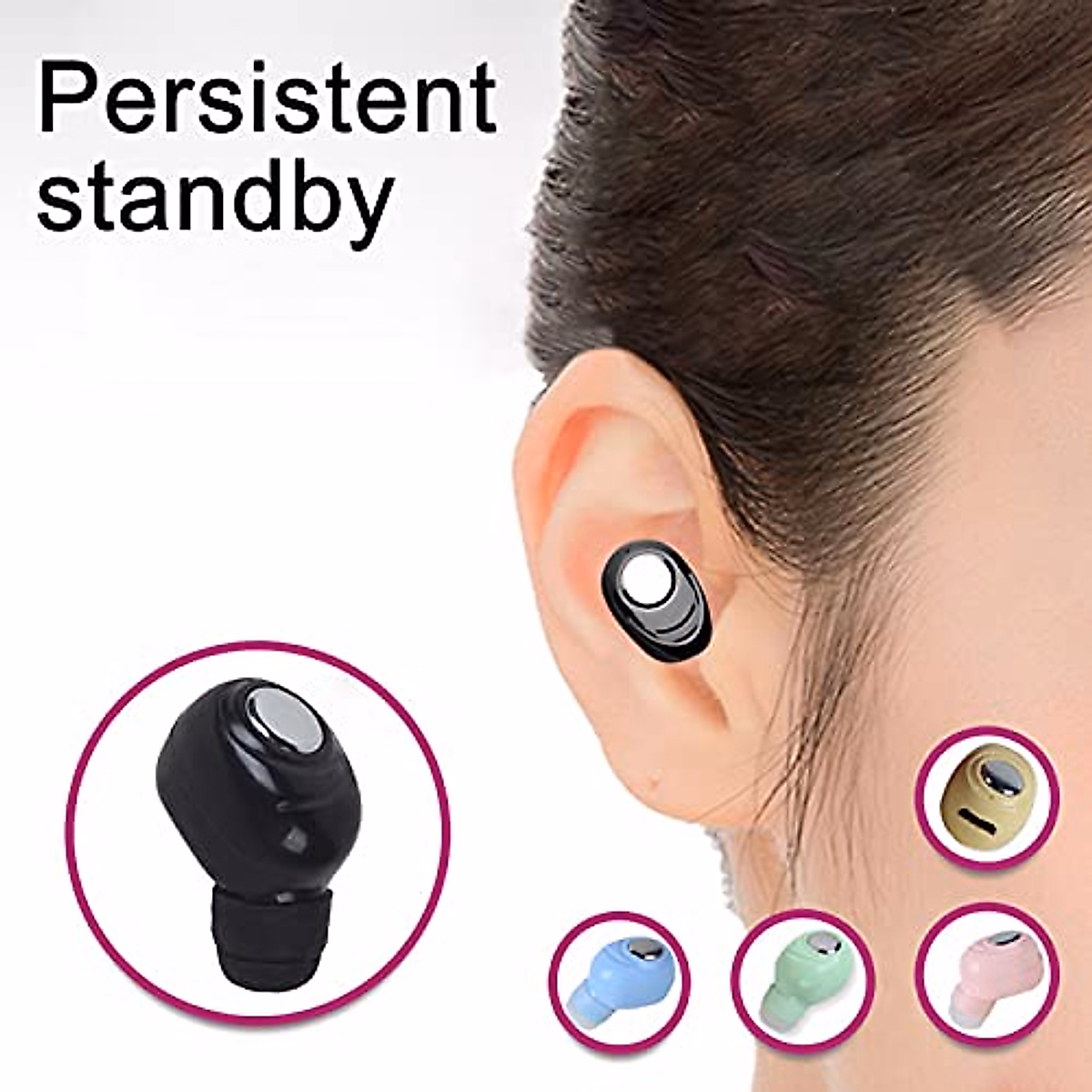 OCUhome True Wireless Earbuds, Bluetooth Headphones, L16 Wireless Earphone Bluetooth 5.0 Noise-canceling Mini in-Ear Earbud Sports Headset for Business Black