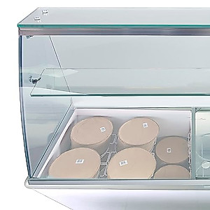 Maxx Cold MXDC-12 Commercial Ice Cream Dipping Cabinet Freezer with Curved Glass, Holds up to Twenty Two (22) Flavor Tubs, 70-Inch, White