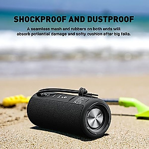 MIATONE Bluetooth Speakers, Waterproof and Portable Outdoor Wireless Speaker (Black)