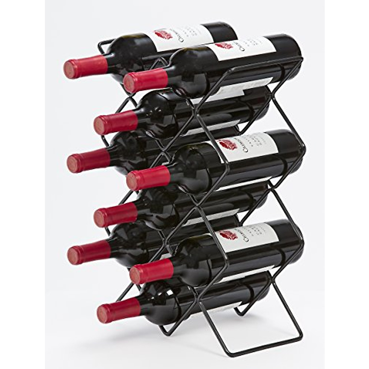 Mango Steam 10 Bottle Countertop Wine Rack (Black)