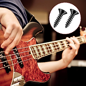 Hotop 100 Pack 3 mm Guitar Screw Bass Pickguard Screws Guitar Mounting Screws for Guitar Bass Replacement (Black and Silvery)