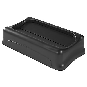 Rubbermaid Commercial Products Slim Jim Trash Can Swing Lid, Black, Plastic, Compatible with 23 Gallon Slim Jim Containers/Garbage Can