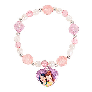 Disney Princess Jewelry Set With Beaded Necklace and Bracelets for Girls Ages 3+ - Princess Dress Up Toys