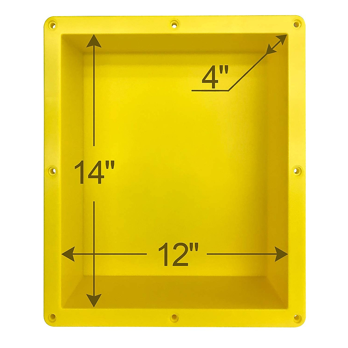 Uni-Green Shower Niche Ready for Tile 16" ×14" × 4" Bathroom Recessed Shower Niche Rectangle Leak Proof Shower Shelf Organizer for Shampoo & Toiletry Storage Yellow