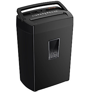Bonsaii 12-Sheet Cross Cut Paper Shredder, 10-Minute 5.5 Gal Home Office Heavy Duty Shredder for Paper, Credit Card, Mails, Staples, with Transparent Window, High Security Level P-4 (C275-A)