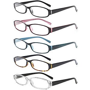 NORPERWIS Reading Glasses 5 Pairs Spring Hinge Comfort Fashion Quality Readers for Men and Women (5 Pack Mix Color, 2.00)