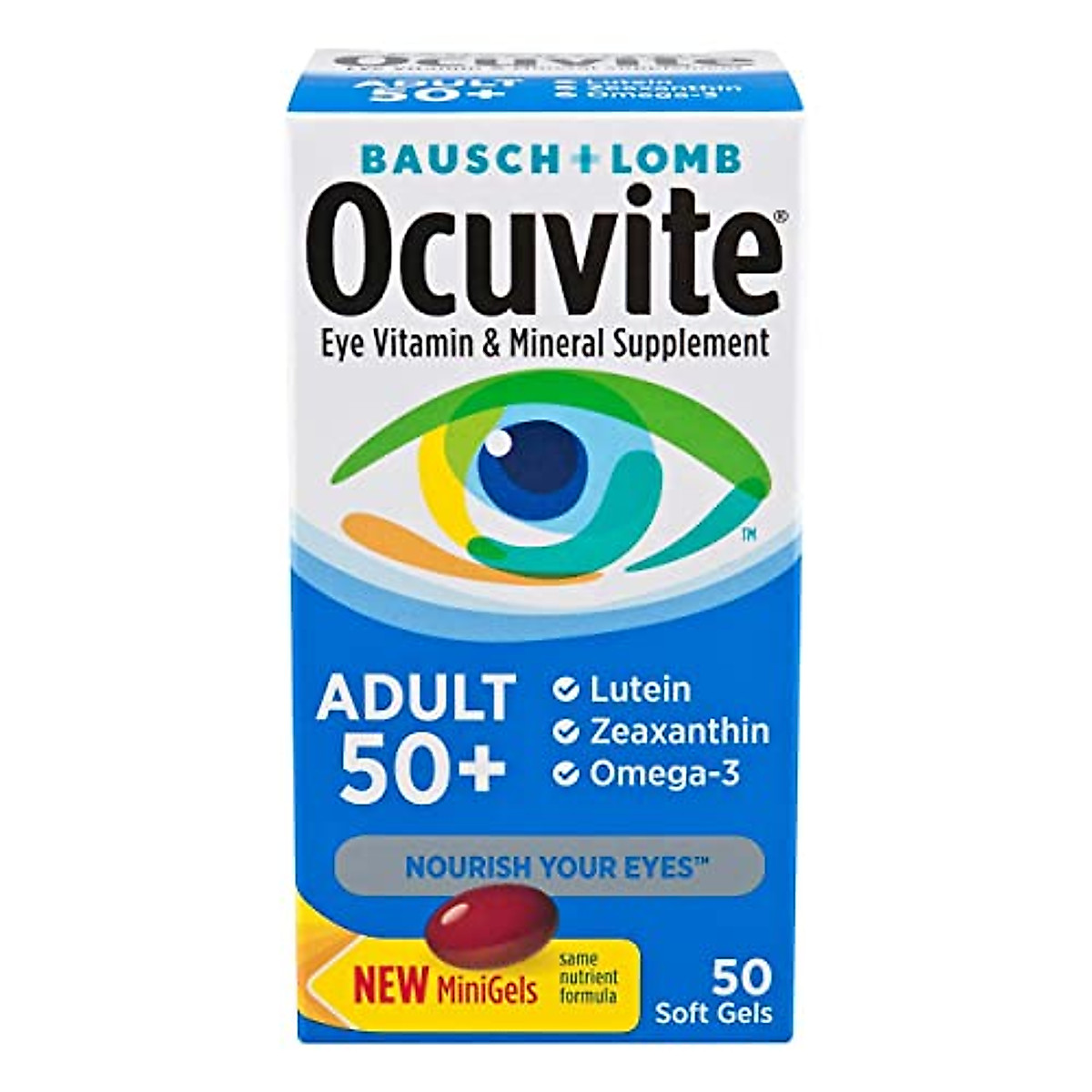 Bausch & Lomb Ocuvite Adult 50+ Eye Vitamin & Mineral Softgels 50 ea (Pack of 9)