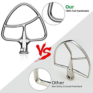 Stainless Steel Flat Beater for KitchenAid Mixer, Paddle Attachment for Tilt-Head Stand Mixer Fits 4.5-5 QT Mixing Bowl, Beater Replacement, Dishwasher Safe by GVODE